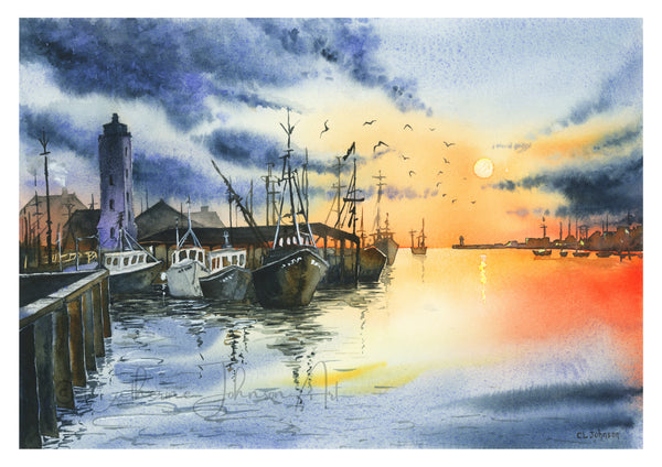 North Shields Sunset fish quay. – The Picture Framer and More