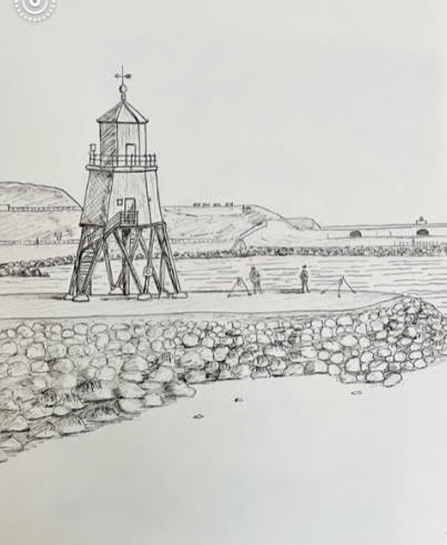 Herd Groyne pen and ink drawing. – The Picture Framer and More